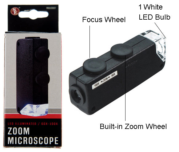Mini LED Microscope 60x -100x – Lucky Strike Gold